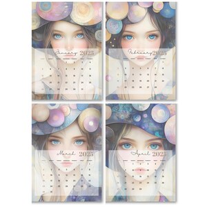 2025 Artistic Portrait Calendar, Unique Illustrated Calendar ...