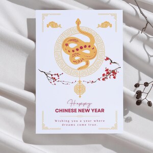 2025 Chinese New Year Postcard, 2025 Lunar New Year Postcard, Happy ...