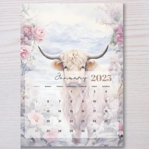 2025 Highland Cow Desk Calendar, 2025 Highland Cow Calendar ...