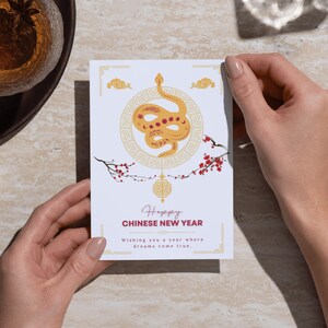 2025 Chinese New Year Postcard, 2025 Lunar New Year Postcard, Happy ...