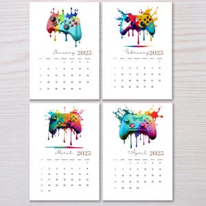 2026 Gaming Controller Art Desk Calendar, Personalized Gamer Gift - Etsy