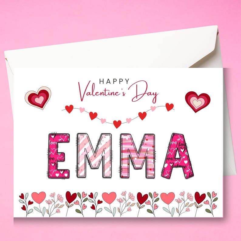 Personalized Valentine’s Day Card, Customizable With Loved One’s Name ...