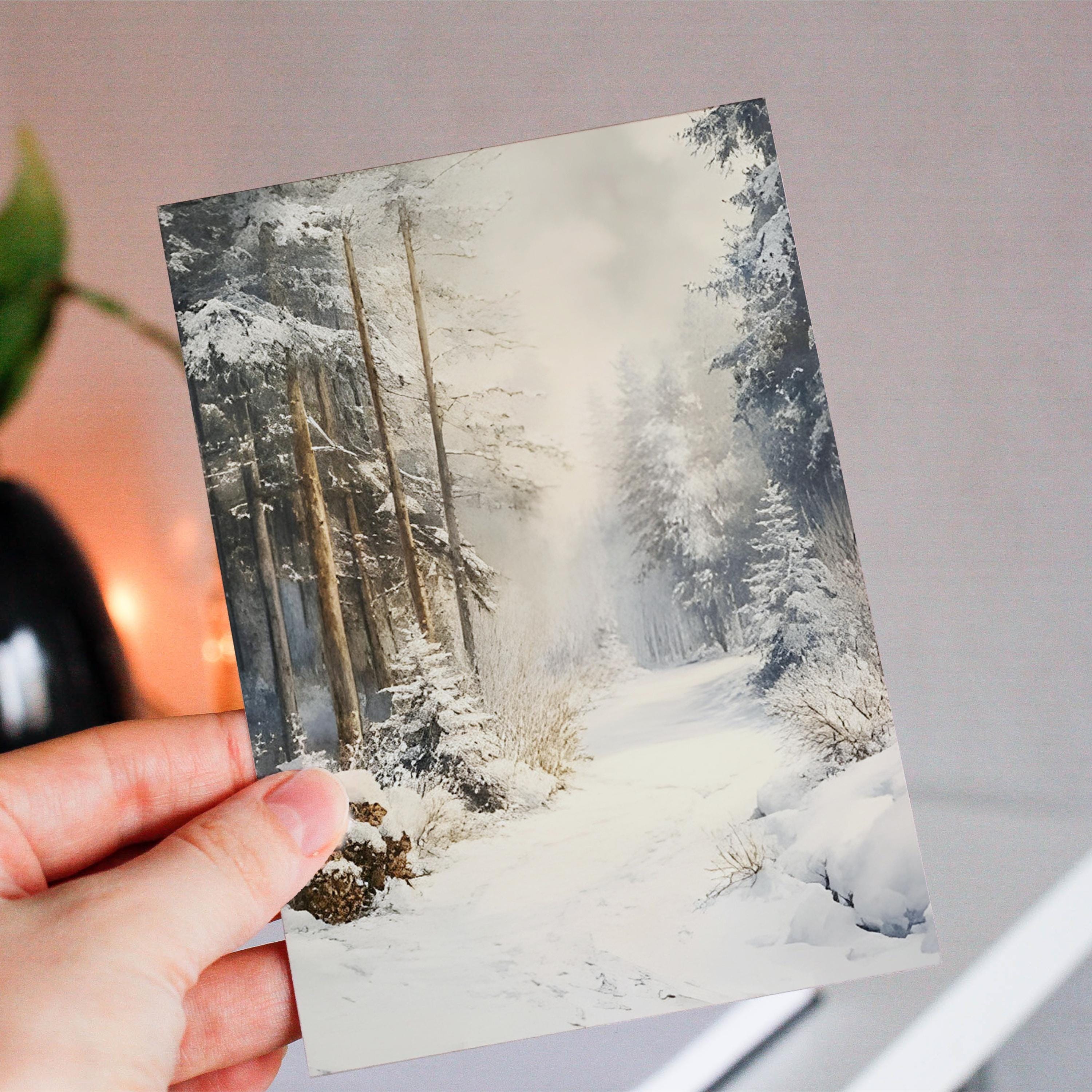 Set of 6 Woodland Winter Christmas Cards, Rustic Wildlife and Snowy ...