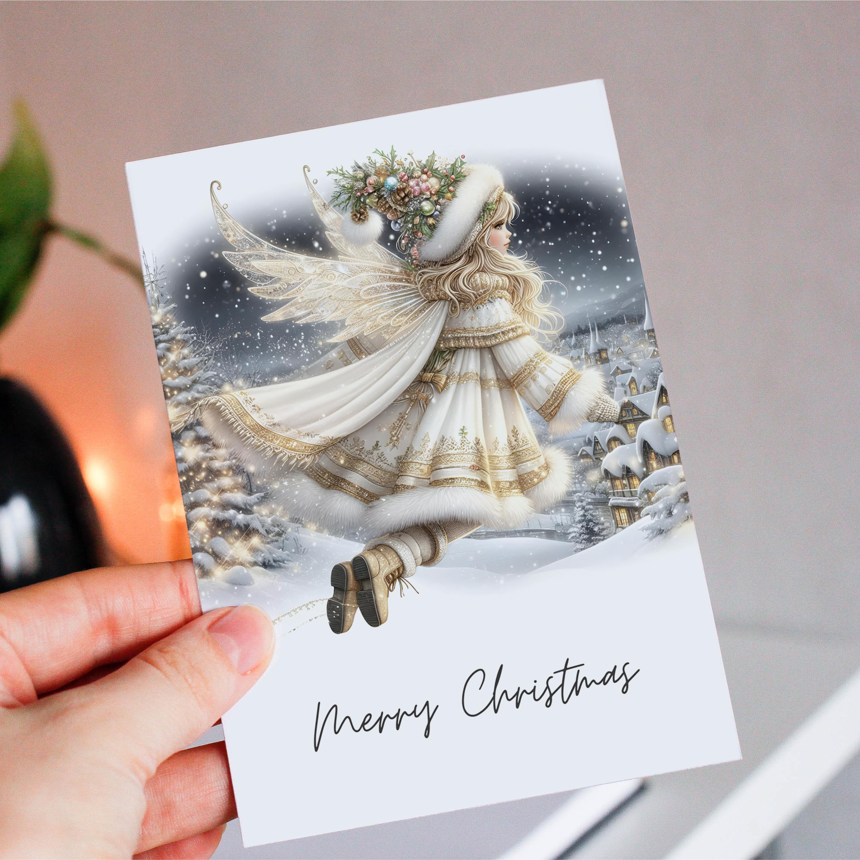 Christmas Fairy Card Set of 6, Whimsical Holiday Greeting Cards With ...