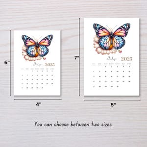 2025 Butterfly Desk Calendar With Acrylic Stand, Colorful Butterfly ...