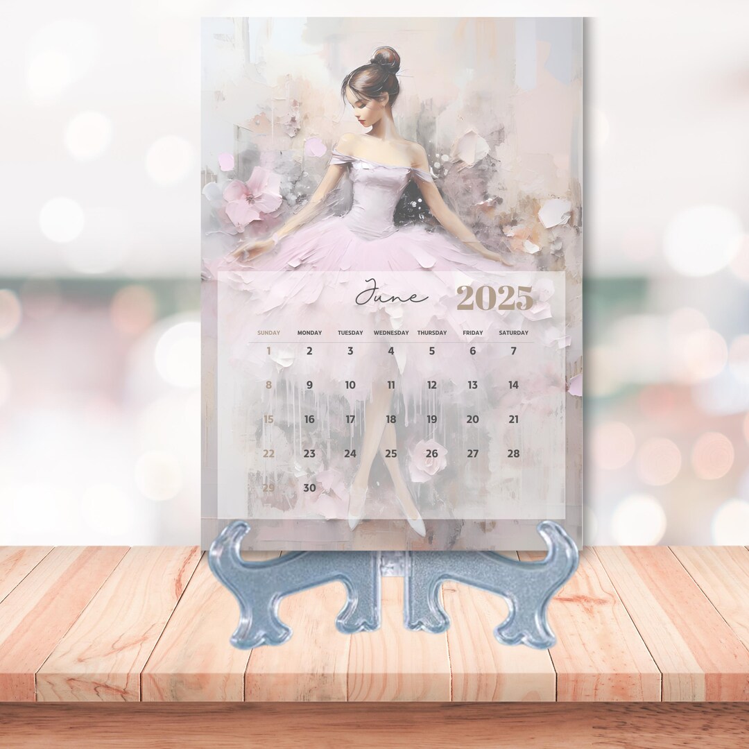2026 Ballerina Calendar, Watercolor Art, Acrylic Stand, Personalized ...
