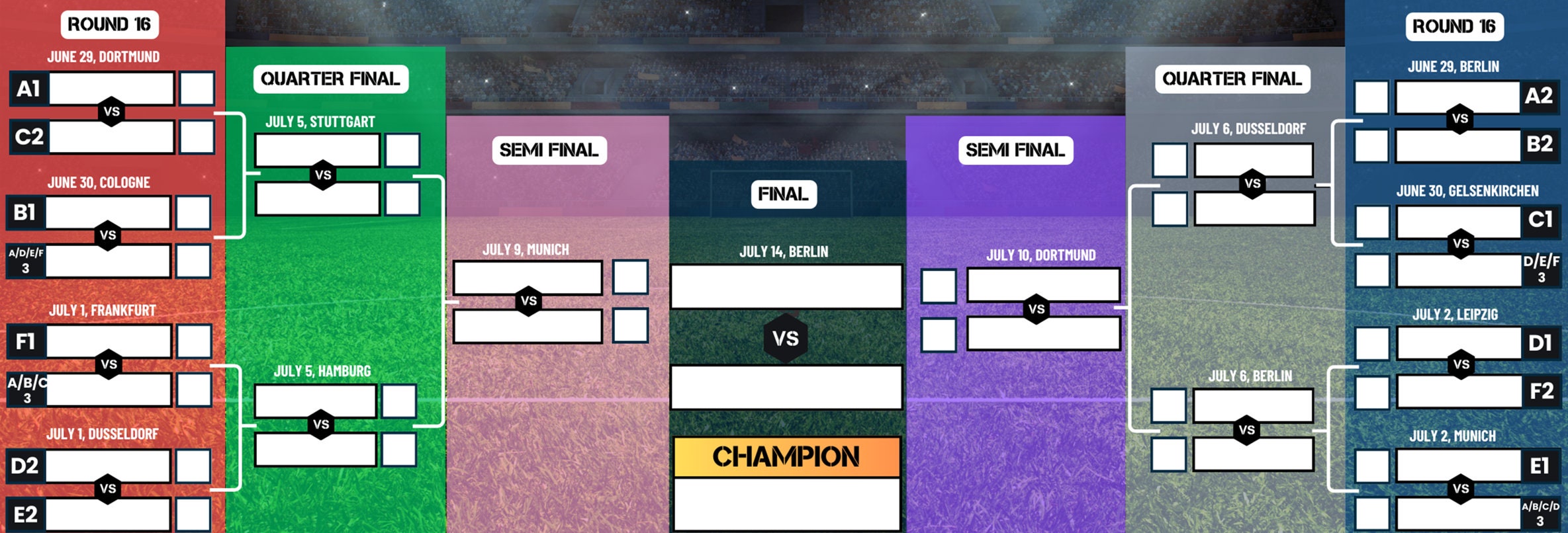 EURO 2024 Wall Chart A0 & A2 Size Available, Euro 2024 Schedule, Euro ...