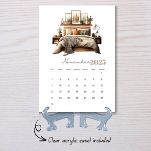 2025 Modern Aesthetic Bedroom Calendar, Personalized Desk Calendar With ...