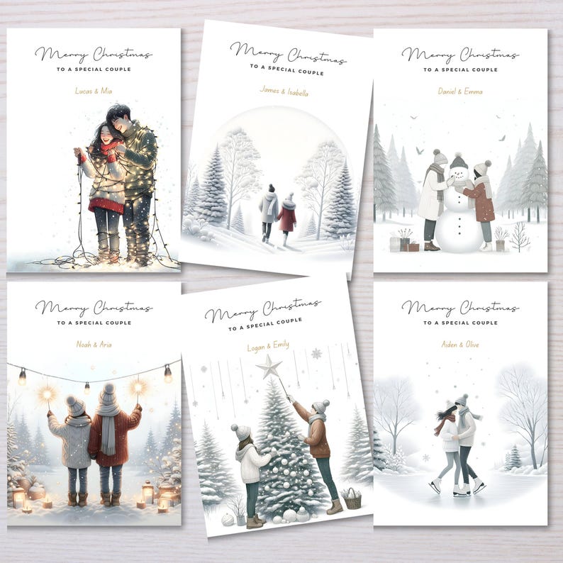 Personalized Christmas Couple Card, Personalized Christmas Cards for ...