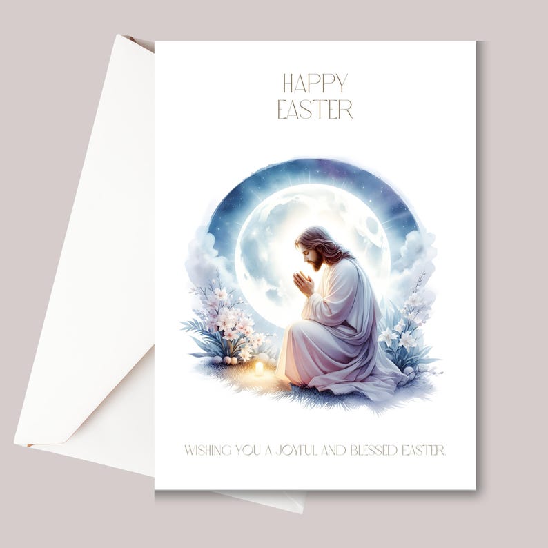 Sacred Easter Prayer Cards, Christian Greeting Card Set - Etsy