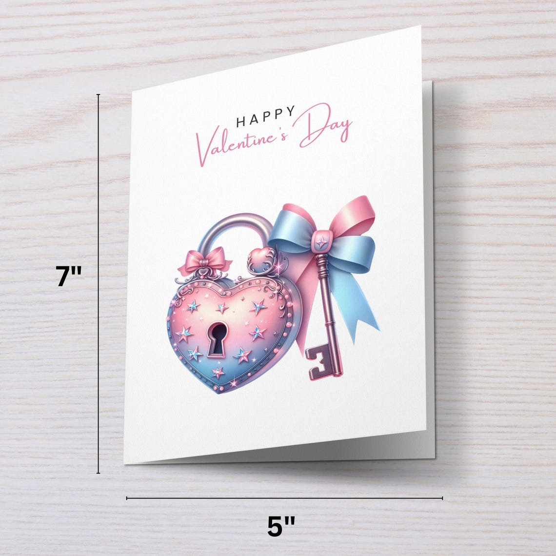 Romantic Valentines Day Card With Heart Lock and Key, Heart Lock & Key ...