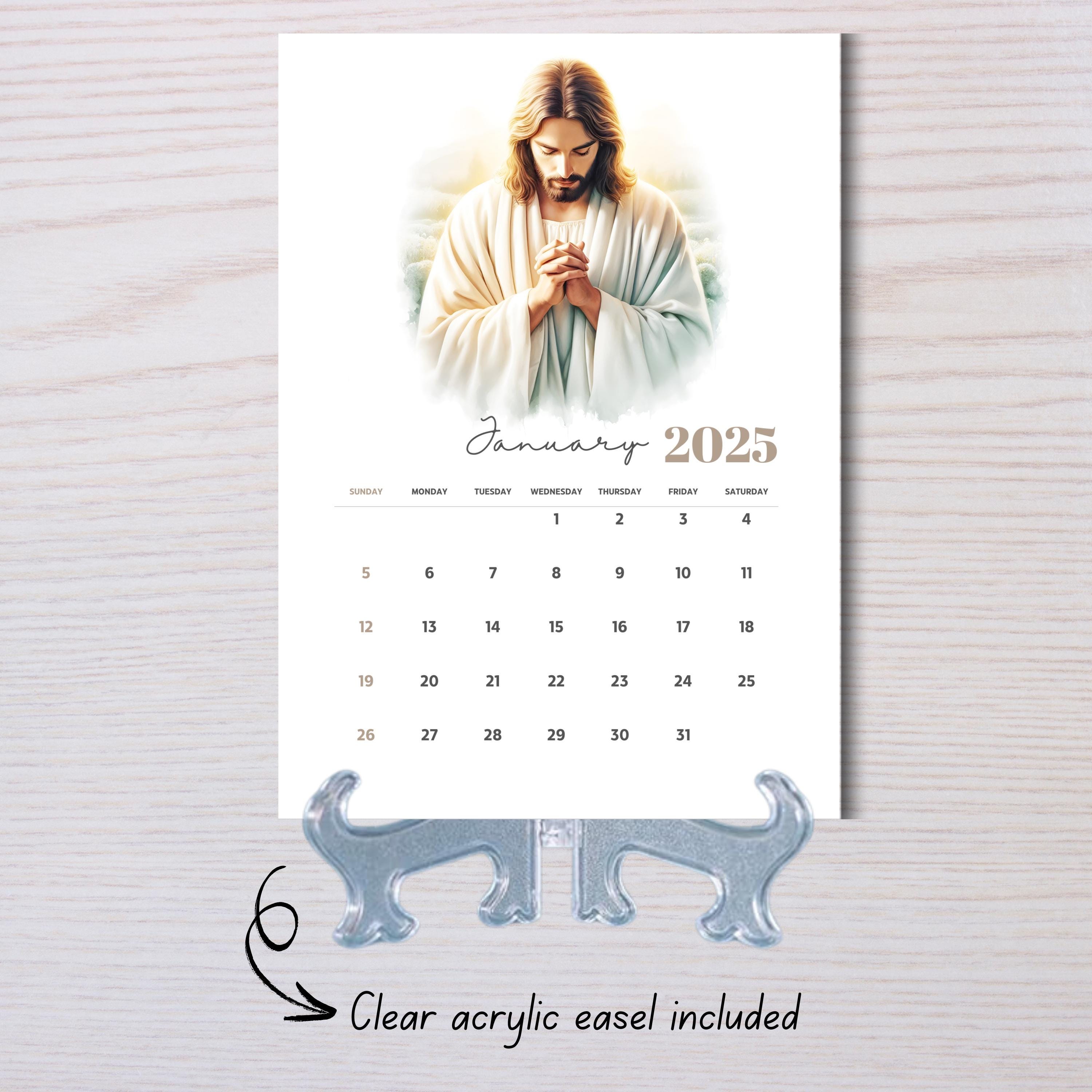 2025 Religious Desk Calendar, Inspirational Christian Art - Etsy