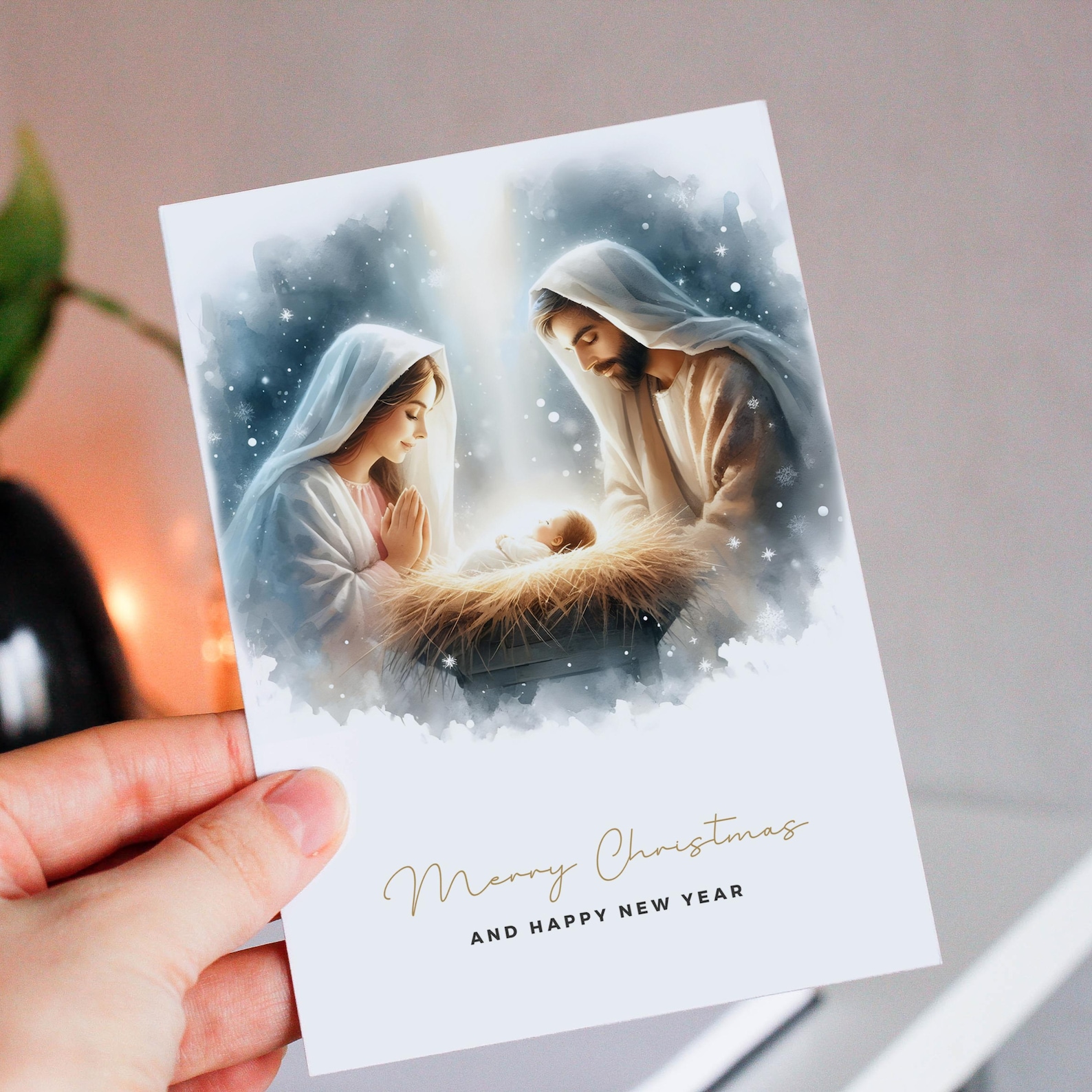 Nativity Scene Christmas Cards, Religious Holiday Greetings, Set of 6 ...
