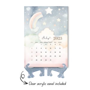 2025 Whimsical Pastel Rainbow Calendar, Adorable Pastel Desk Calenda ...