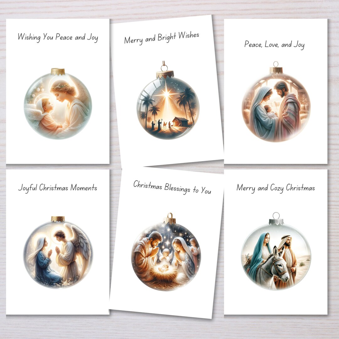 Nativity Scene Christmas Card Set of 6 - Christian Ornament Cards - Etsy