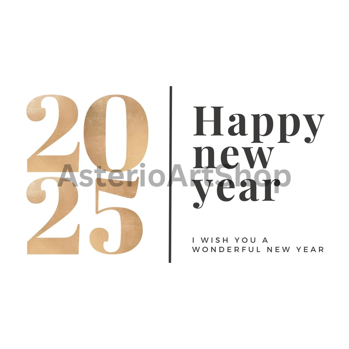 2025 Happy New Year Postcard, Modern New Year Postcard 2025 ...