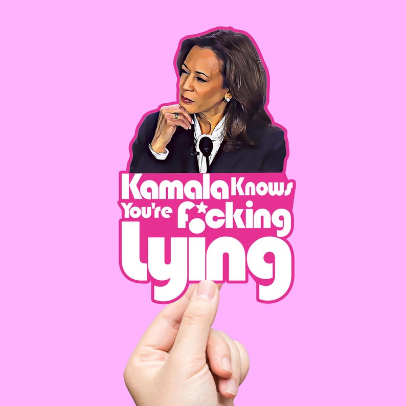 Kamala Harris Meme Sticker Kamala Knows You're Fcking Lying 2024 ...