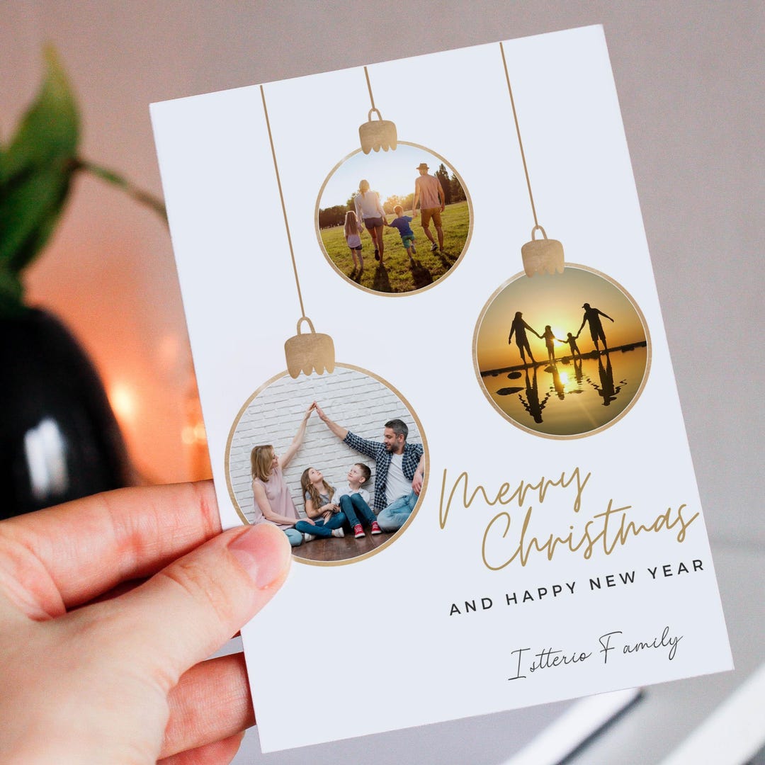 Personalized Christmas Ornament Photo Card, Personalized Holiday ...