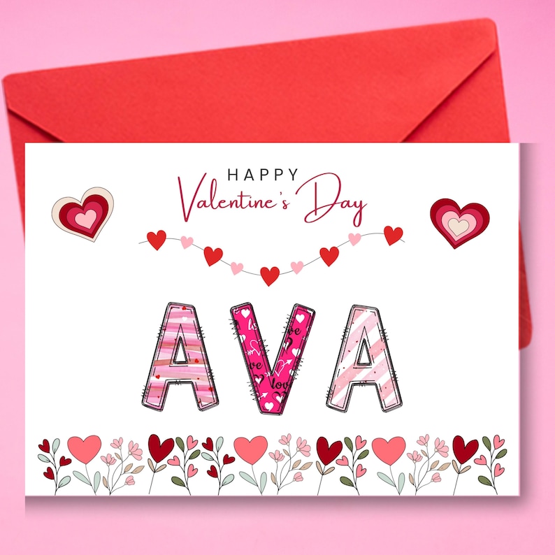 Personalized Valentine’s Day Card, Customizable With Loved One’s Name ...