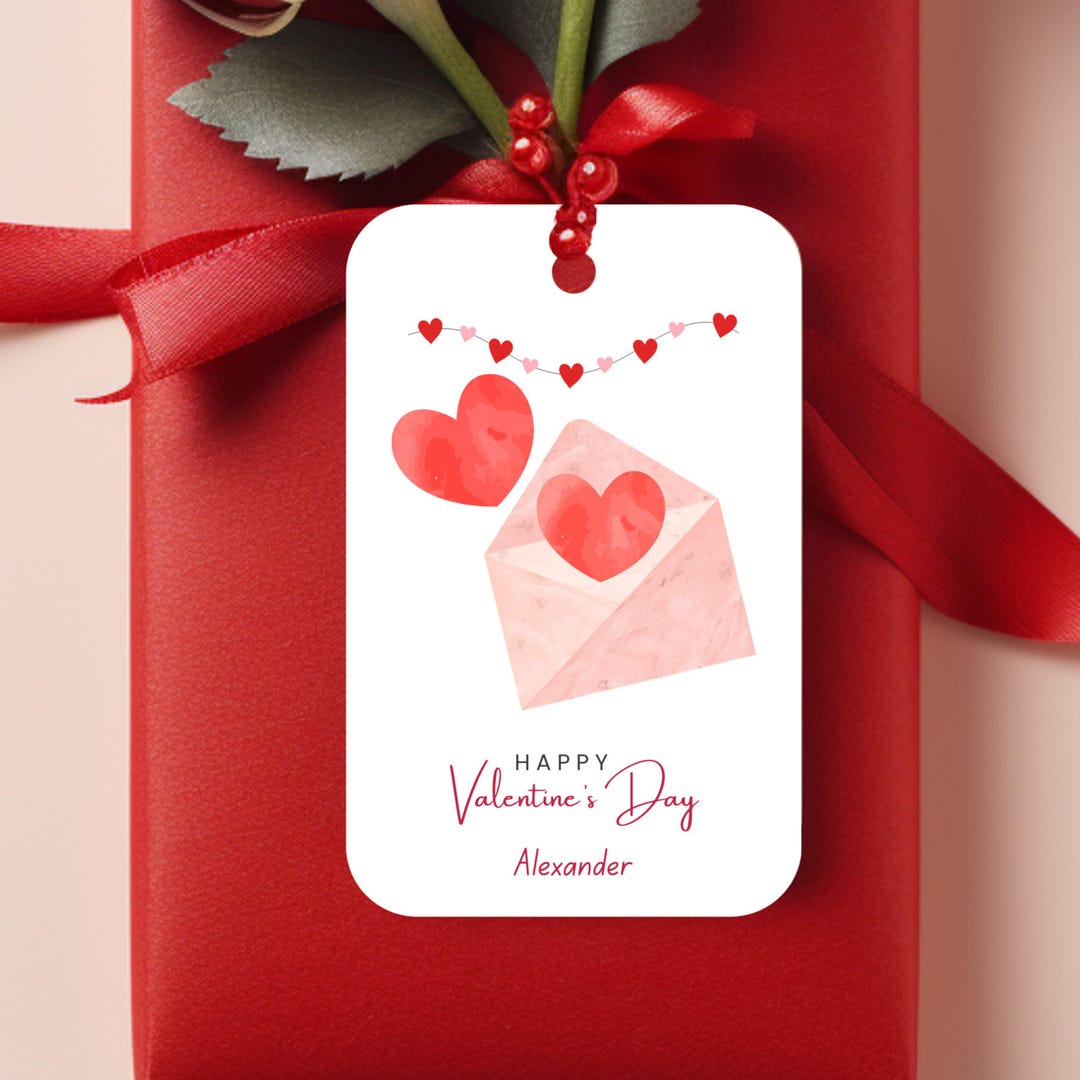 Personalized Valentines Day Gift Tag, Custom Romantic Gift Tag ...