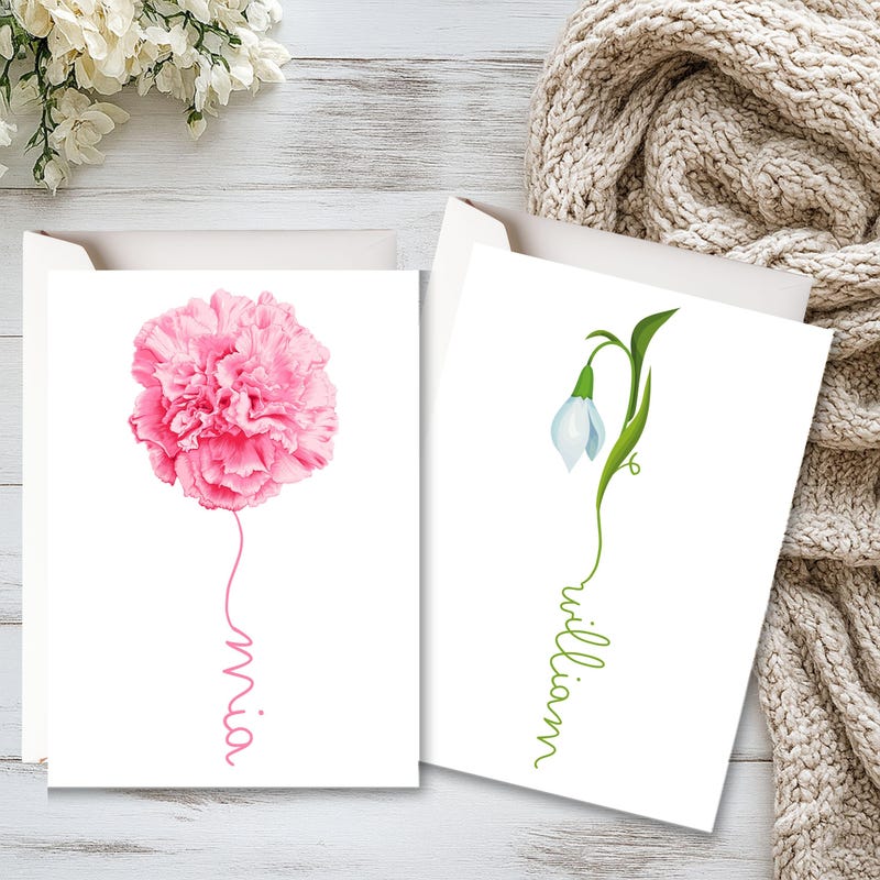 Snowdrops and Carnation - Etsy