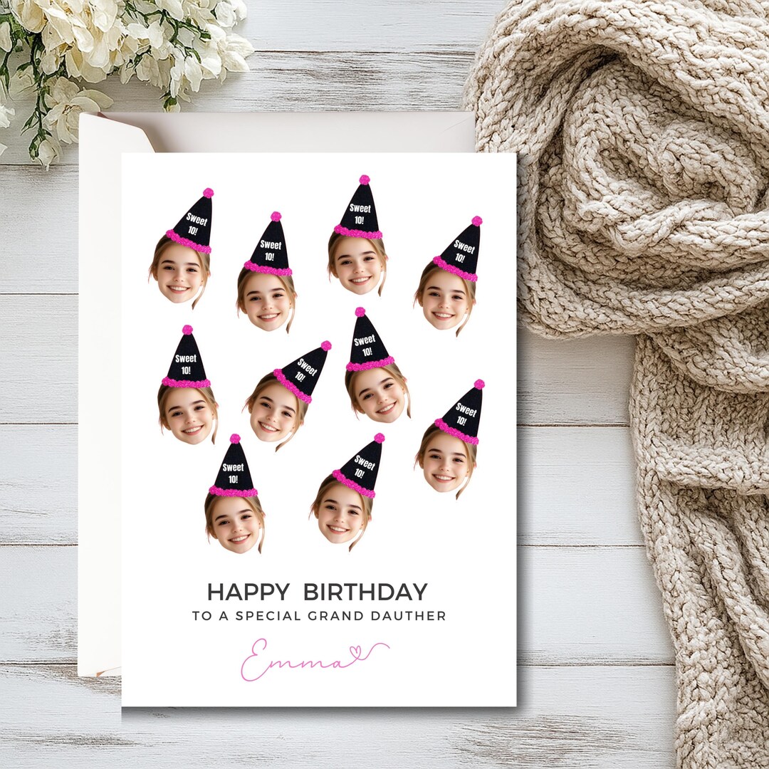 Personalized Birthday Card With Custom Photo Face Confetti Sticker ...