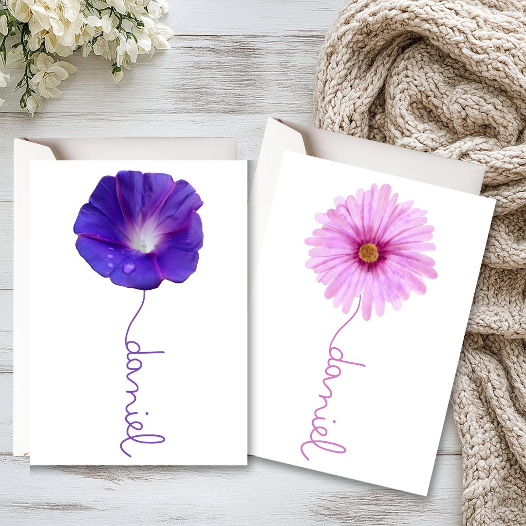 Custom September Birth Flower Card, Personalized Keepsake Gift - Etsy