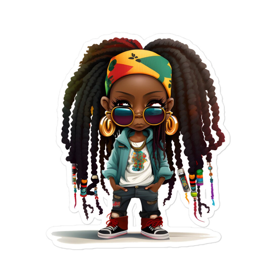 Dread Lock Women Sticker Dreadlock Black Girl Sticker Black - Etsy
