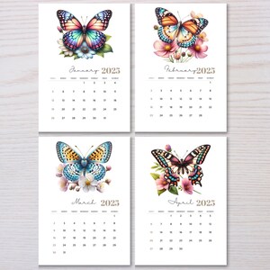2025 Butterfly Desk Calendar With Acrylic Stand, Colorful Butterfly ...