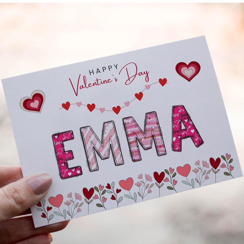 Personalized Valentine’s Day Card, Customizable With Loved One’s Name ...