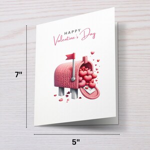 Valentines Day Card With Knitted Mailbox, Heart Romantic Greeting Card ...