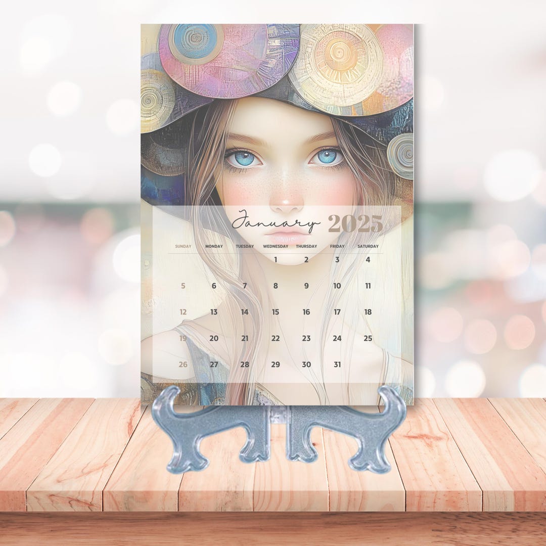 2025 Artistic Portrait Calendar, Unique Illustrated Calendar ...