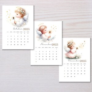 Angel & Dandelion 2025 Calendar With Easel, Customizable Special Dates ...