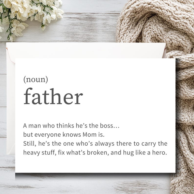 Funny Father Definition Card, Best Dad Ever Card - Etsy