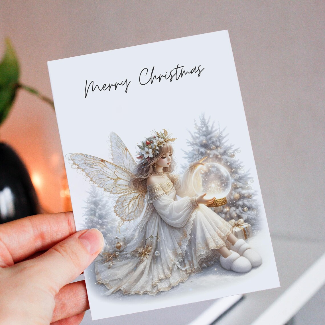 Christmas Fairy Card Set of 6, Whimsical Holiday Greeting Cards With ...
