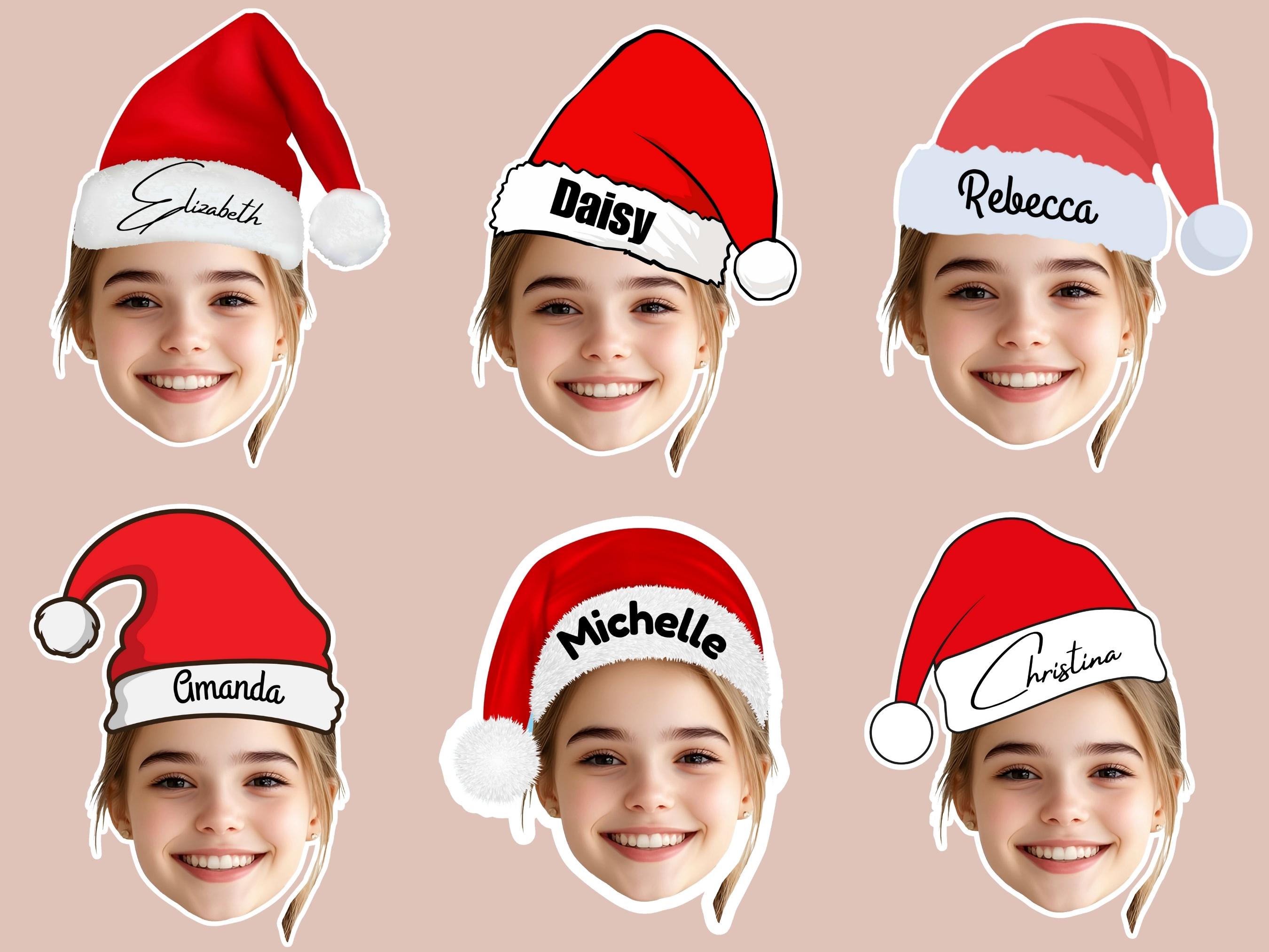 Personalized Santa Stickers, Christmas Face Confetti, Custom Photo ...