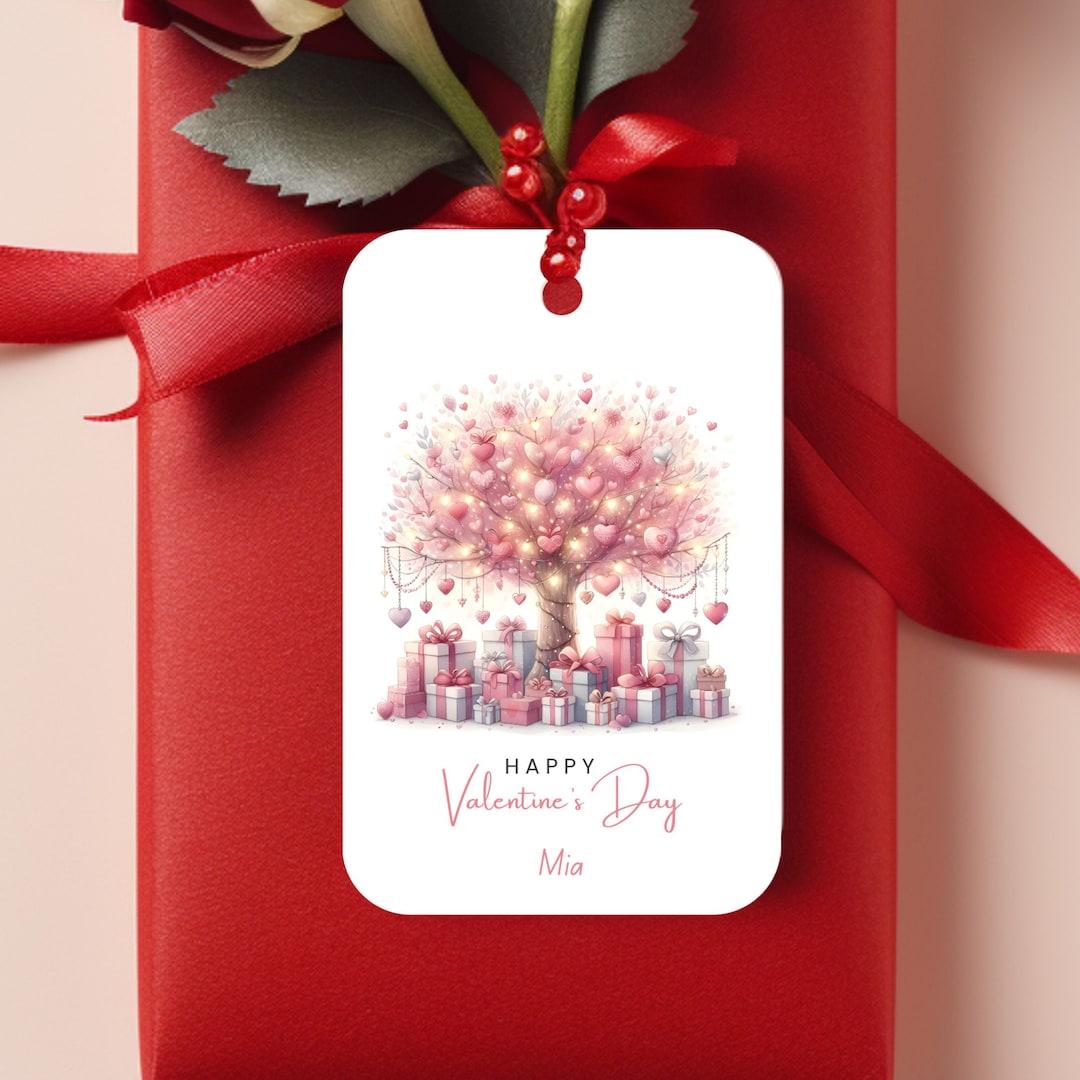 Personalized Valentines Day Gift Tag, Romantic Gift Tags for Valentines ...