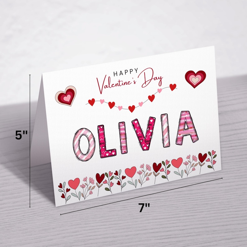 Personalized Valentine’s Day Card, Customizable With Loved One’s Name ...