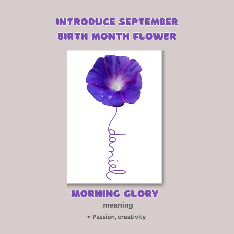 Custom September Birth Flower Card, Personalized Keepsake Gift - Etsy