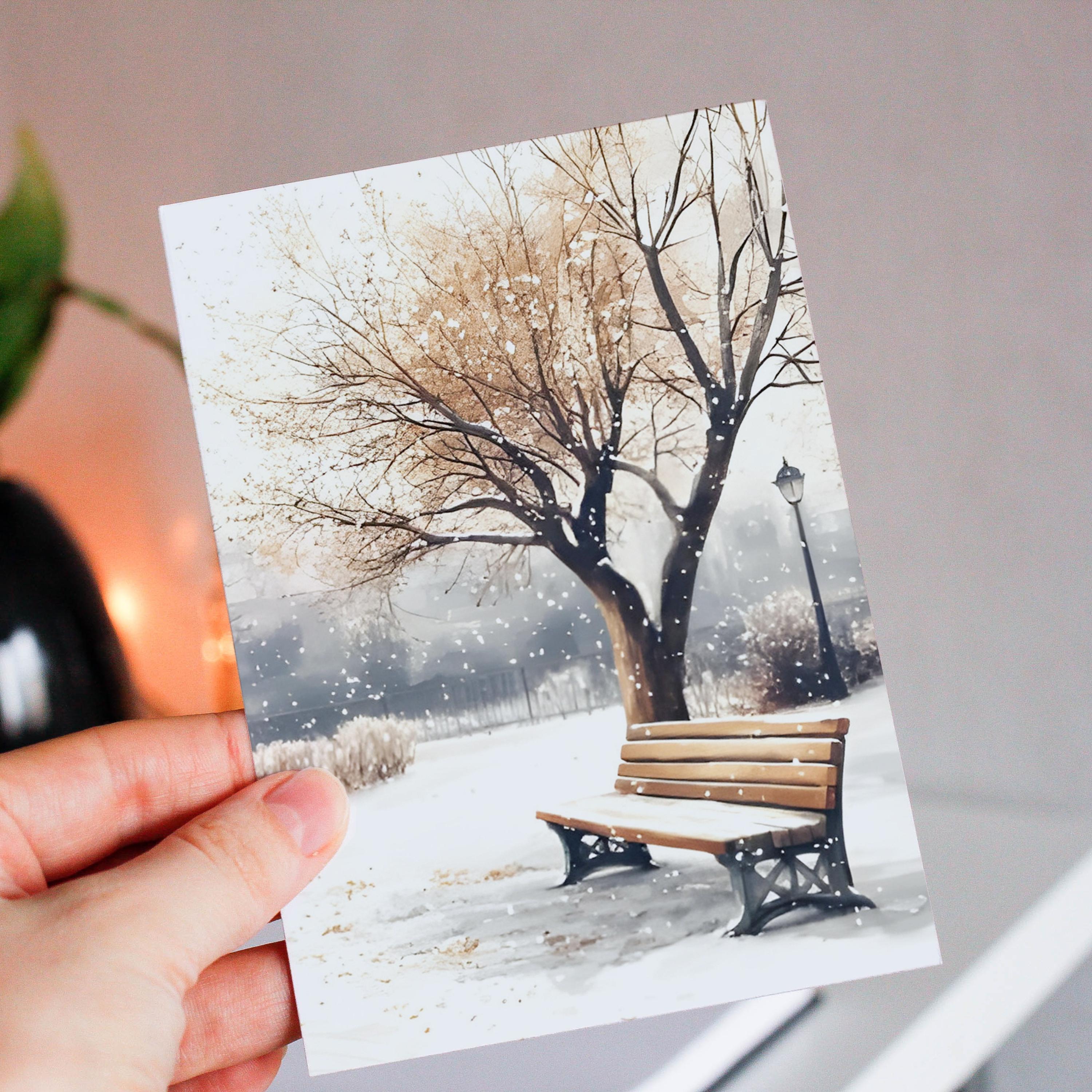 Serene Winter Landscape Greeting Card Set of 6, Peaceful Nature Scenes ...