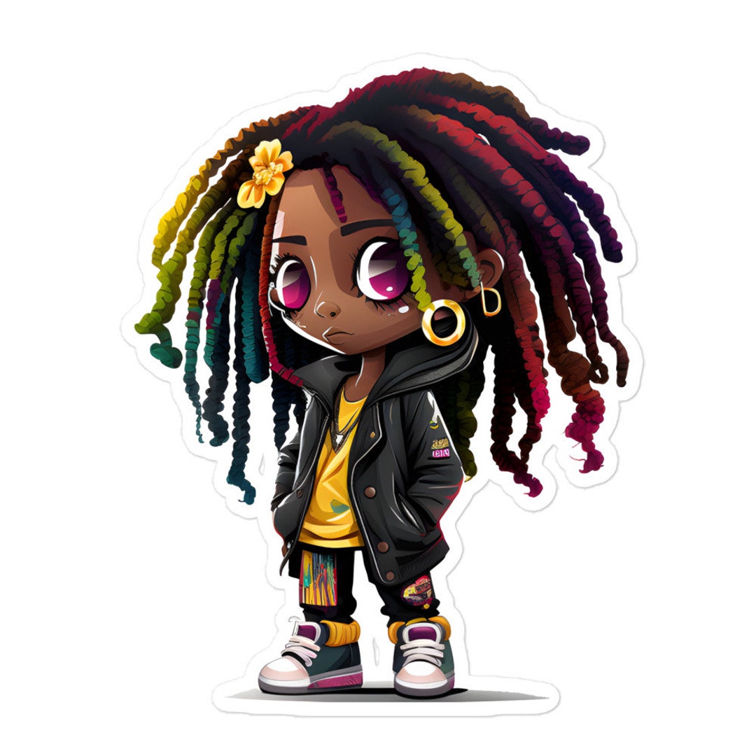 Dread Lock Women Sticker Dreadlock Black Girl Sticker Black - Etsy