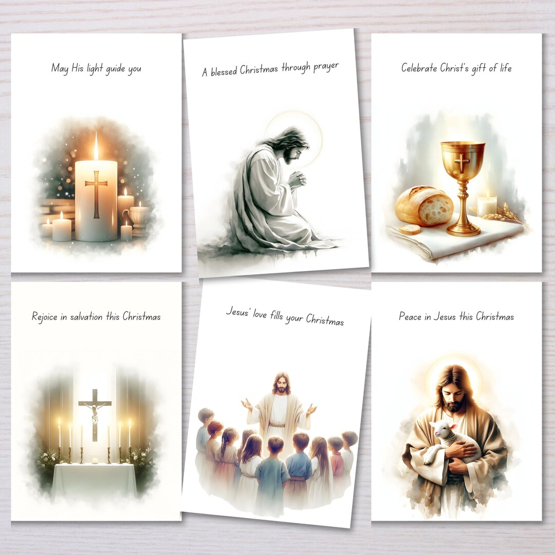 Religious Christmas Cards Set of 6, Christian Christmas Card, Christian ...