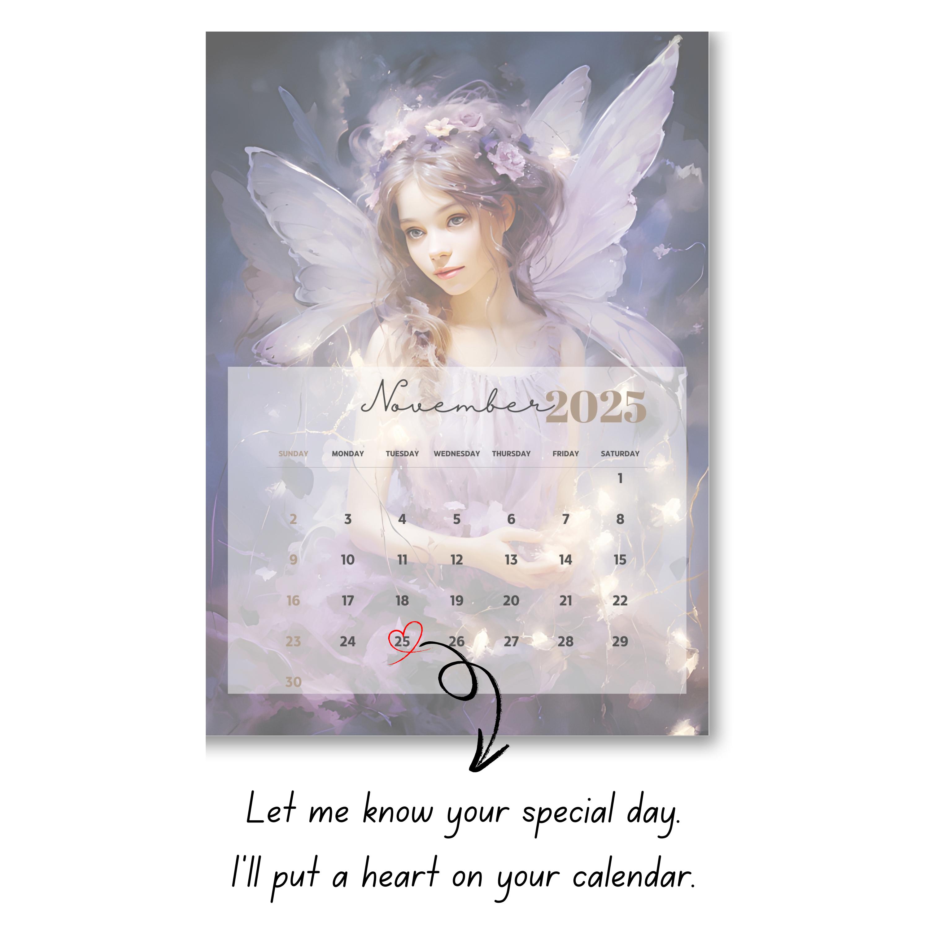 2026 Fairy Desk Calendar, Whimsical Art, Customizable Dates - Etsy