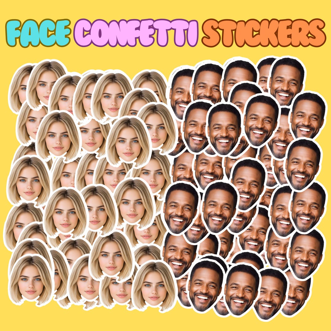 Custom Face Confetti Stickers – Funny Photo Cutouts for Birthday ...