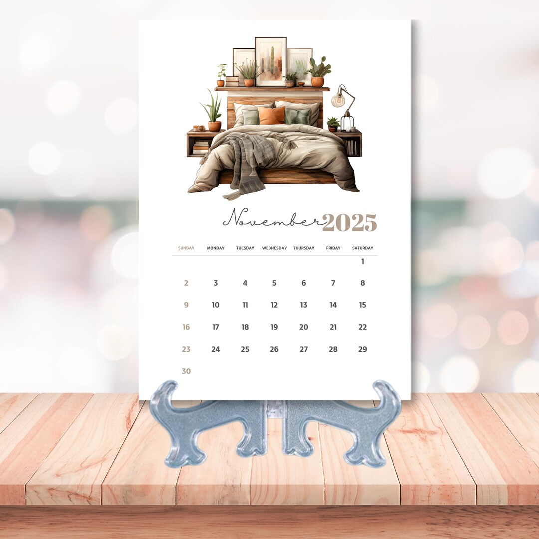 2026 Modern Aesthetic Bedroom Calendar, Personalized Desk Calendar With ...