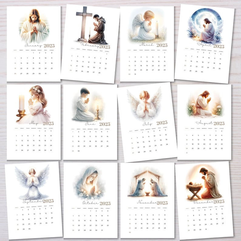 2025 Religious Desk Calendar, Inspirational Christian Art - Etsy