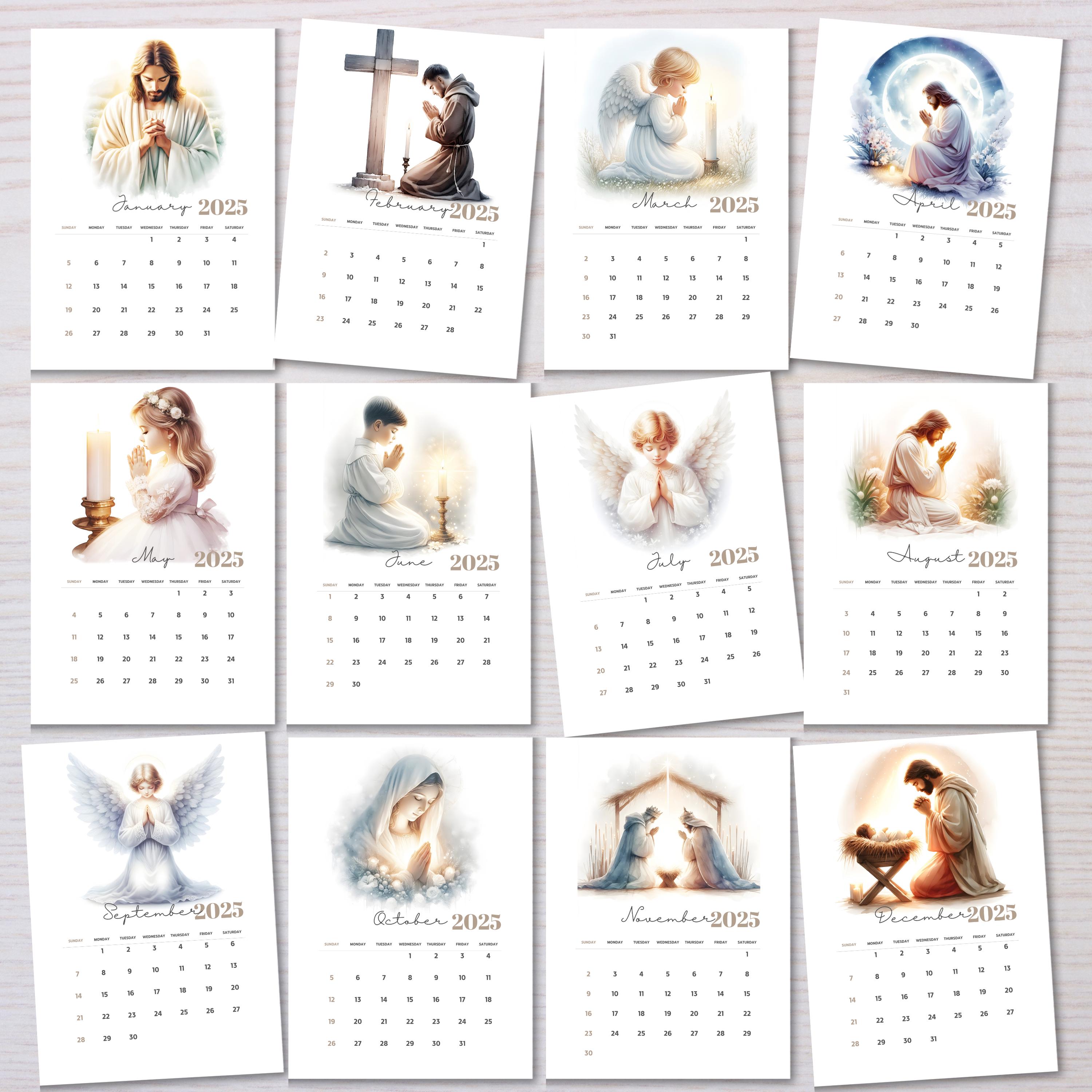 2025 Religious Desk Calendar, Inspirational Christian Art - Etsy