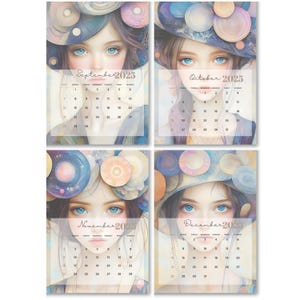 2025 Artistic Portrait Calendar, Unique Illustrated Calendar ...