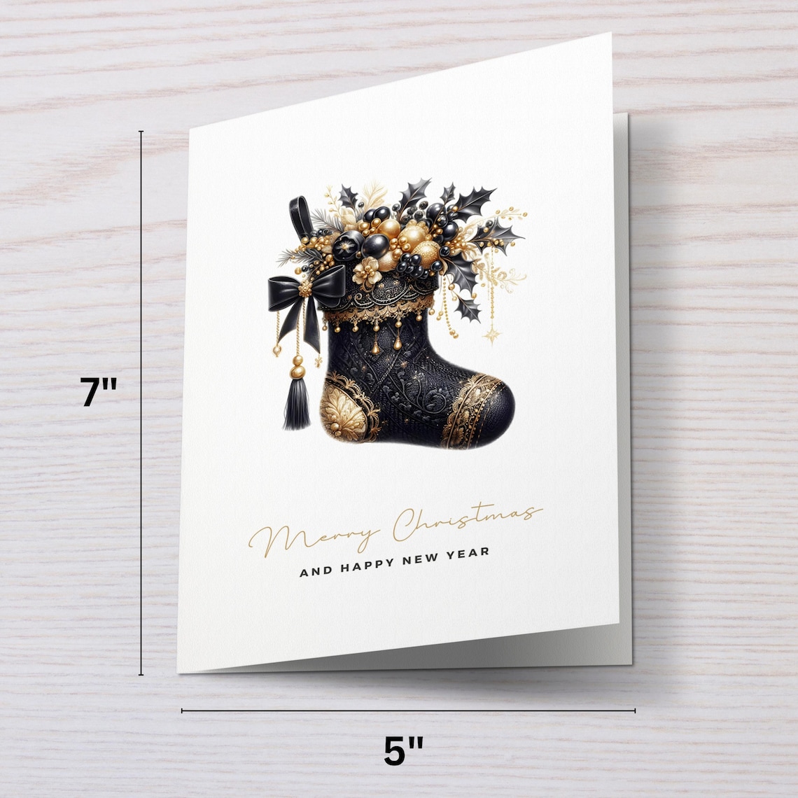 Set of 6 Christmas Stocking Cards, Luxurious Holiday Greeting Cards ...