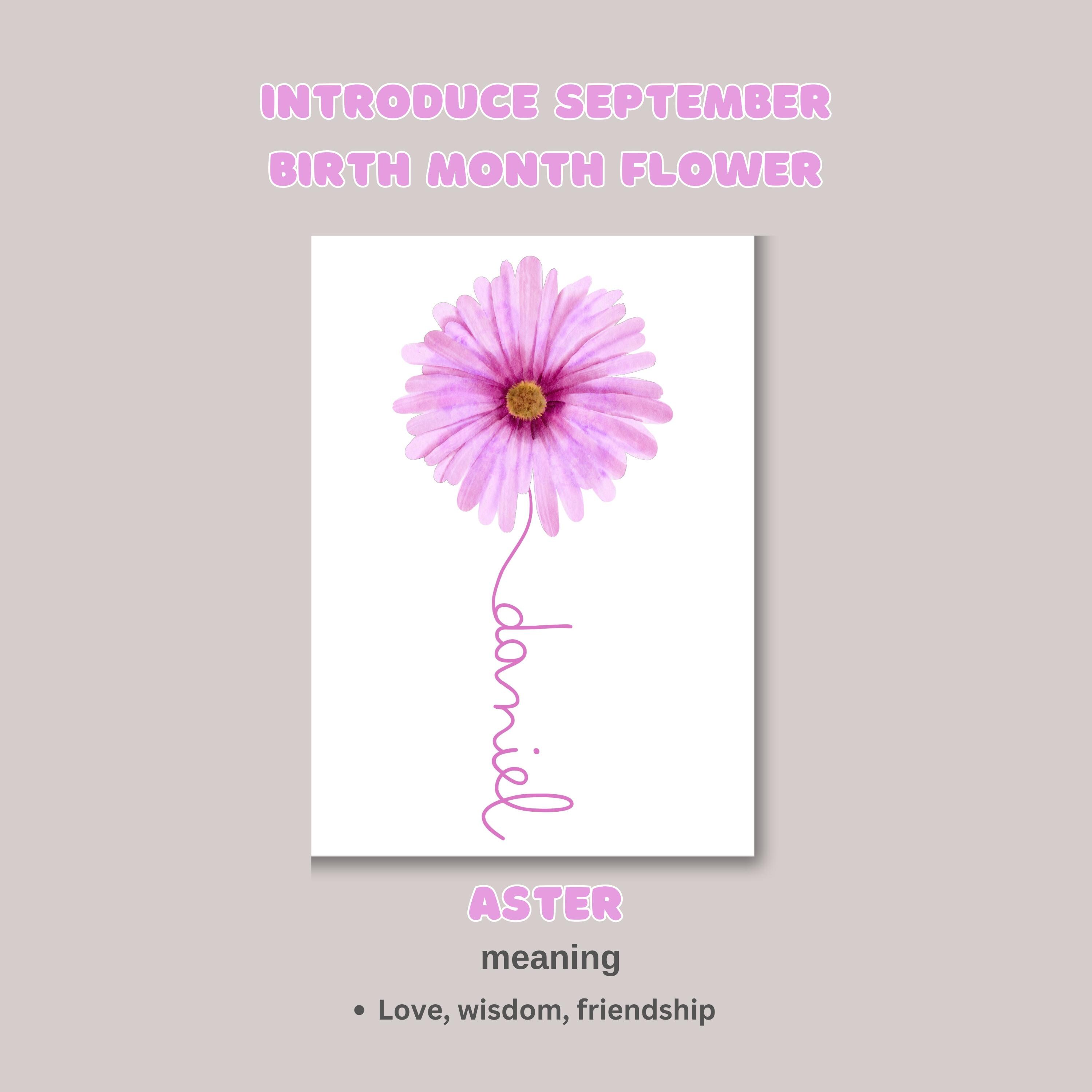 Custom September Birth Flower Card, Personalized Keepsake Gift - Etsy